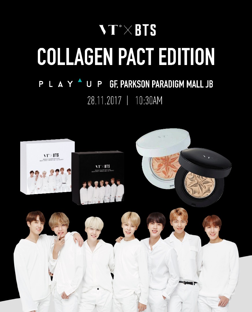 VT x BTS Collagen Pact arriving on 28 Nov at PLAY UP, Paradigm Mall JB