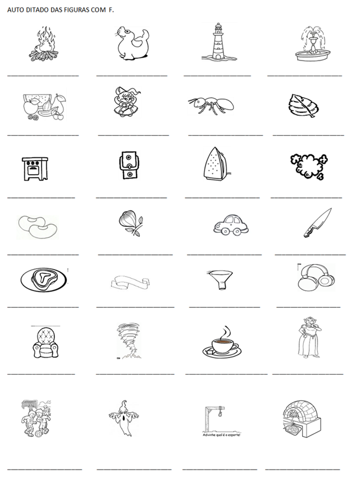 Alfabetização com vanesca: Auto ditado com a letra F