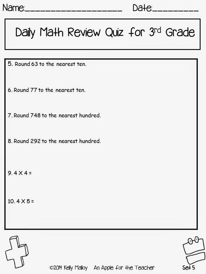An Apple For The Teacher: Daily Math Review