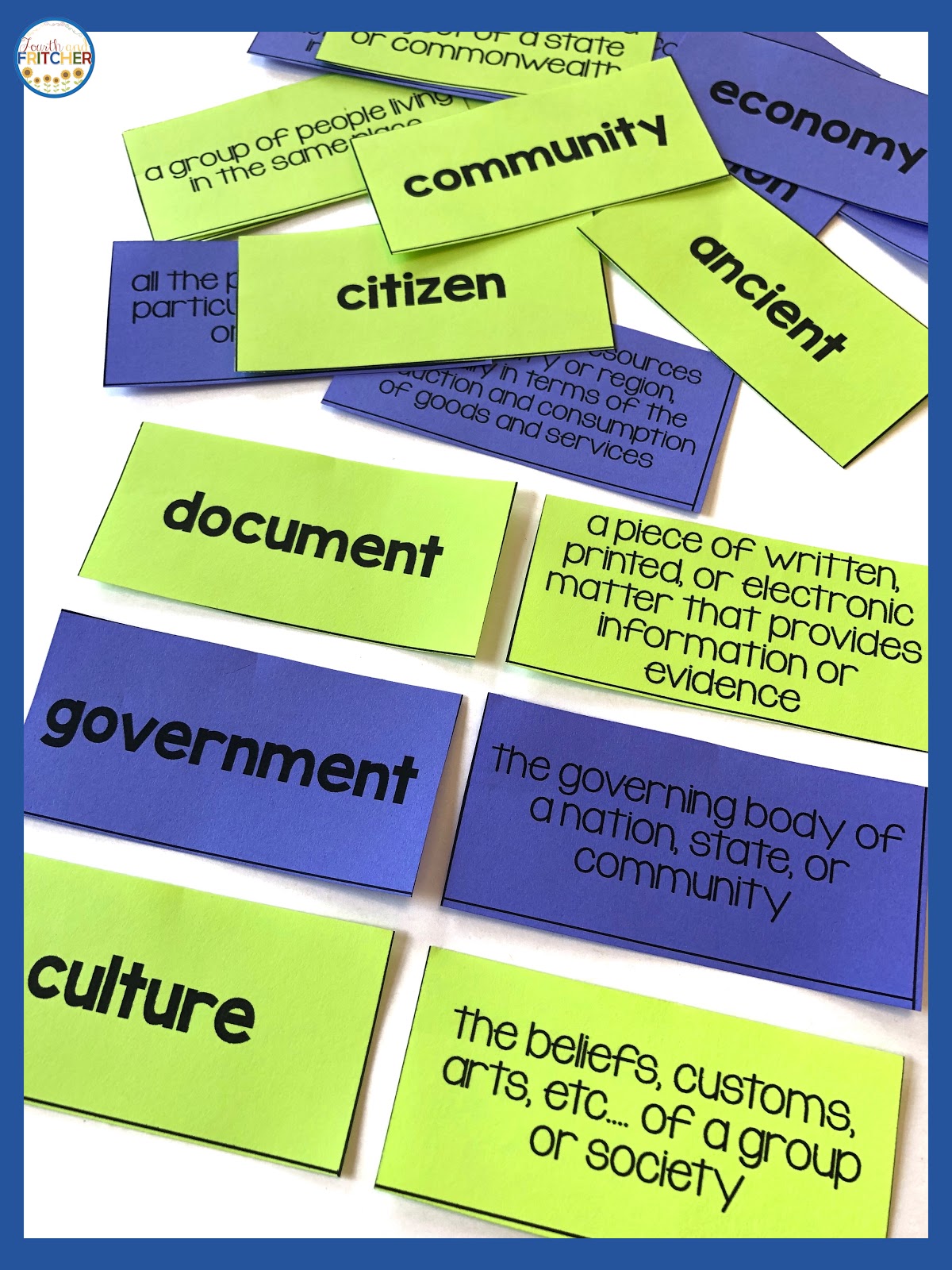 Fourth and Fritcher: Social Studies Lapbooks - Vocabulary Development ...