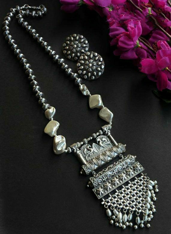 Designer silver long chains