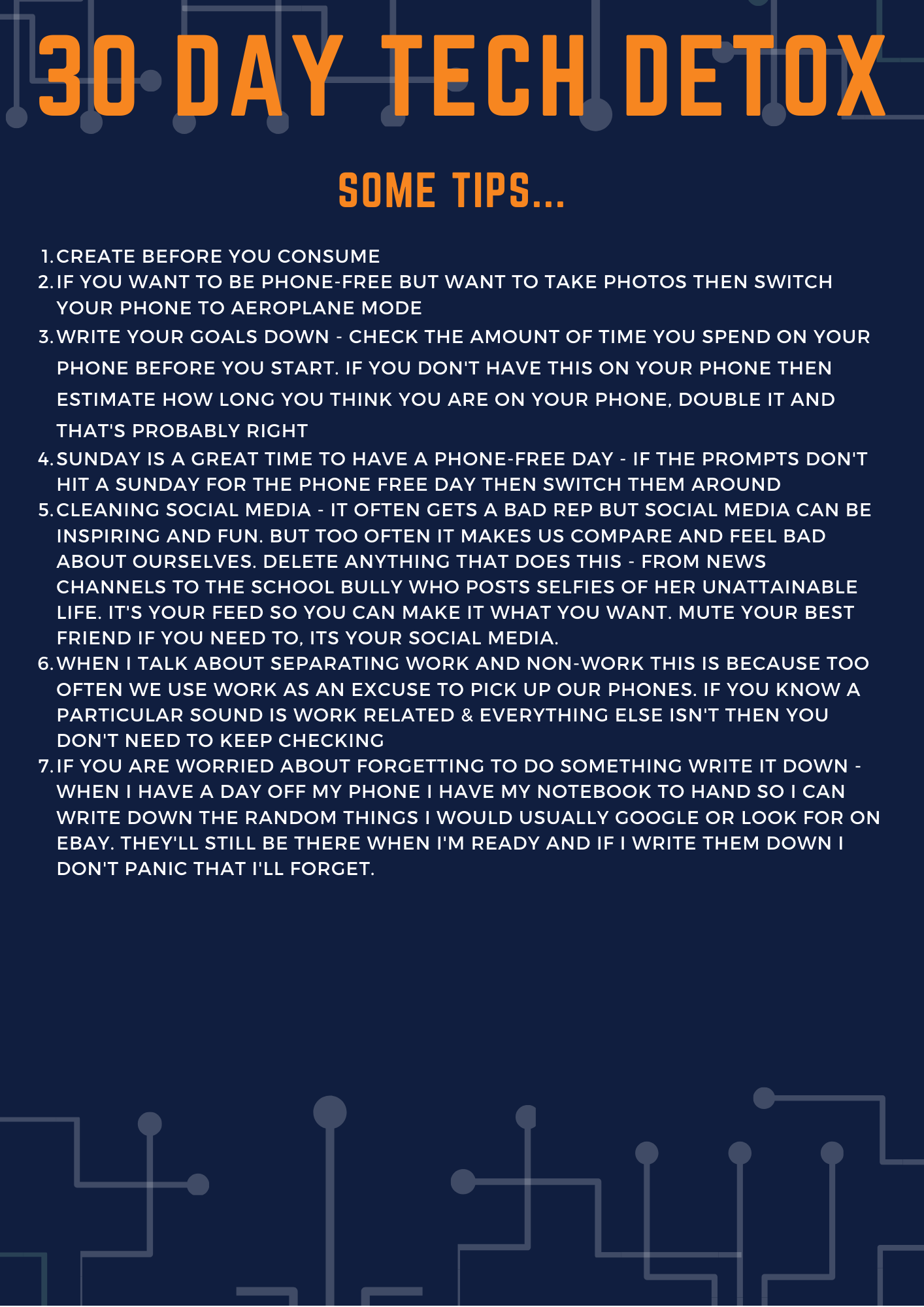 30 Day Tech Detox | Blue Sky and Bunting