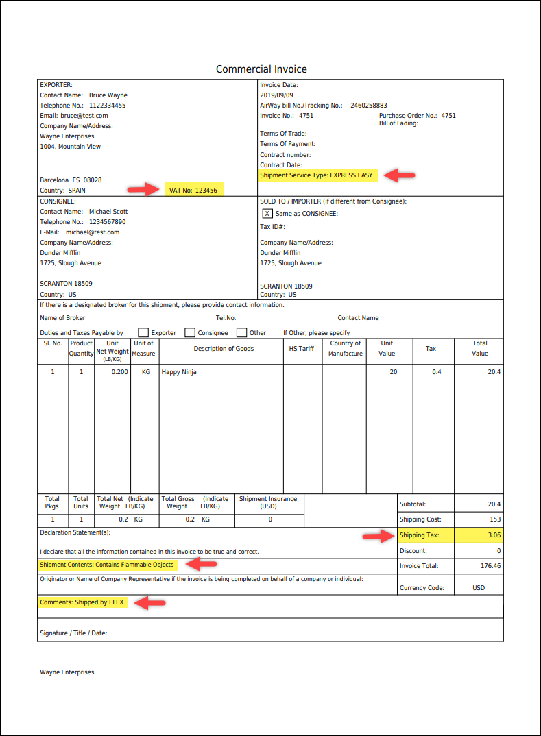 Dhl Bill Of Lading Pdf - Invoice Template