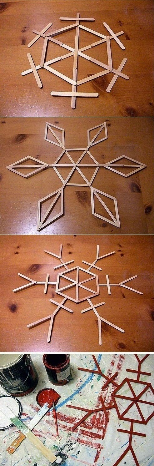 DIY : Popsicle Stick Snowflakes
