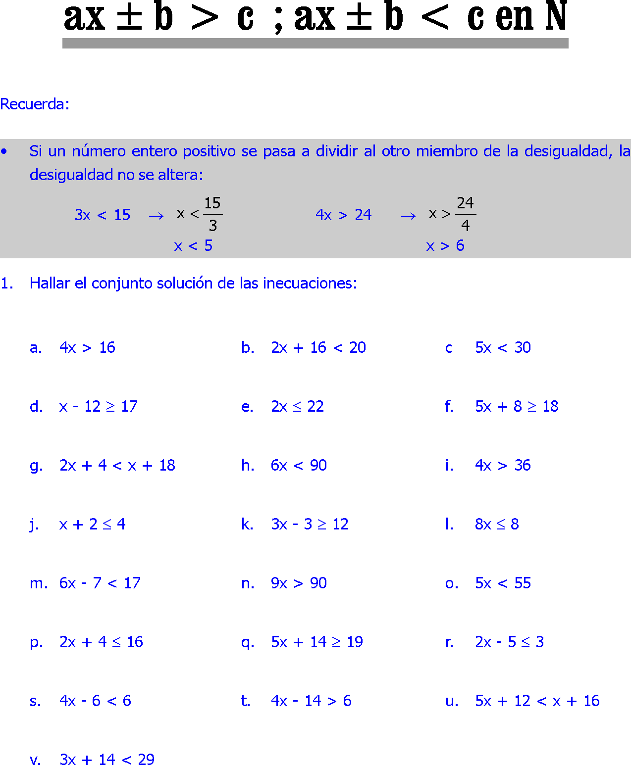 RESOLUCION DE ECUACIONES ELEMENTALES EJERCICIOS RESUELTOS PDF