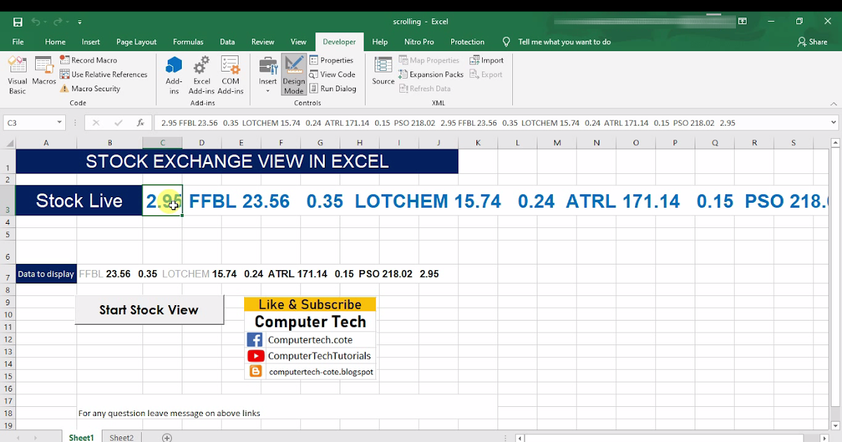 Scrolling Text View In Excel