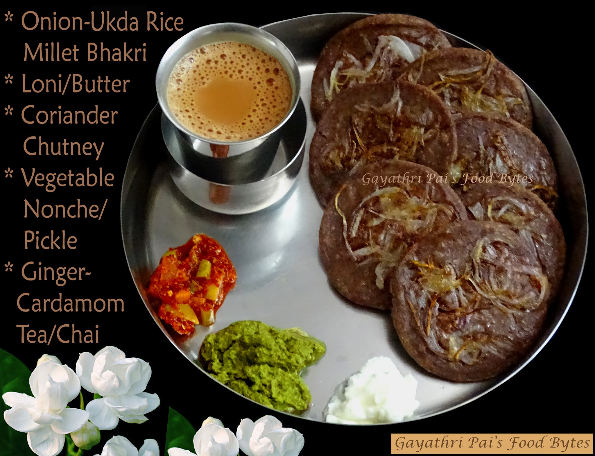 Gayathri Pai's Food Bytes: Onion-Ukda Rice- Millet Bhakri.