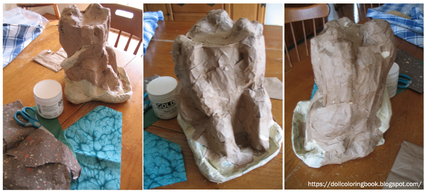Make a Waterfall from Papier-mâché... | The Doll Coloring Book