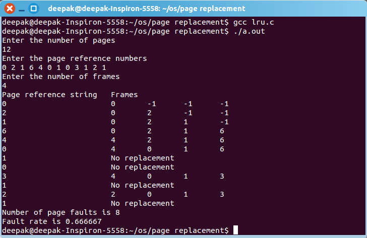 Lab programs for CSE Students: C program for LRU page replacement algorithm