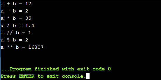 Geek4Tutorial.com: Python Operators