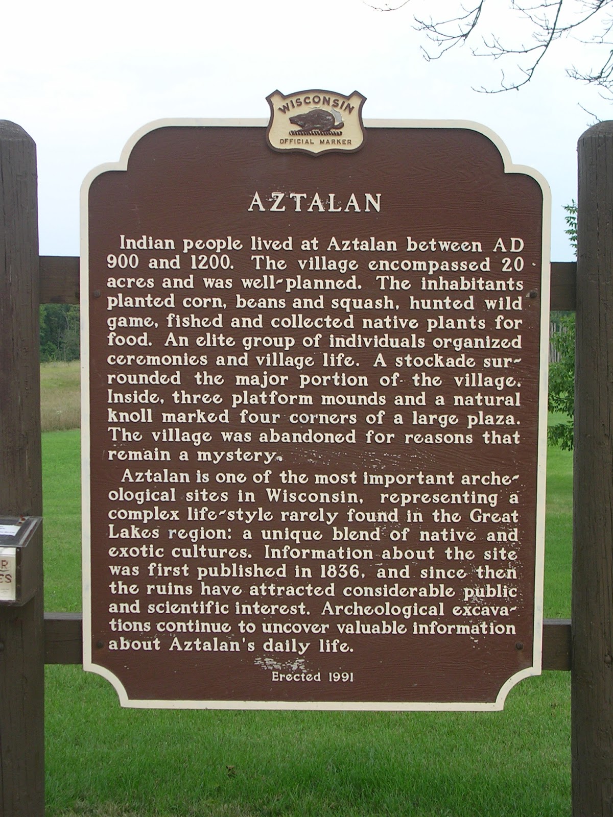 Wisconsin Excursions: AZTALAN STATE PARK