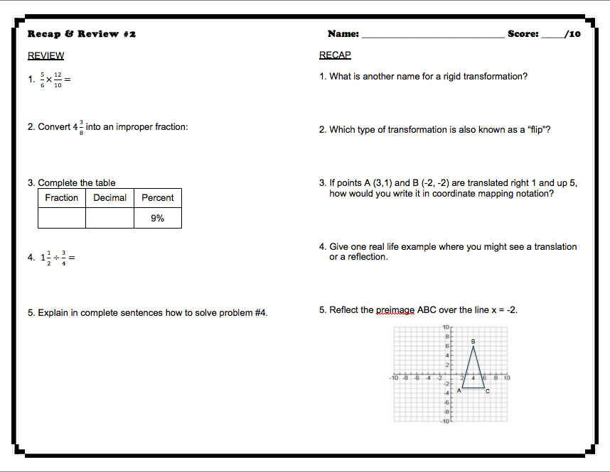 Mission: Math: Creating Effective Warm-Ups