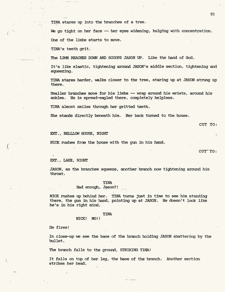 Tina's Originally Conceived Tree Attack On Jason In 'Friday The 13th ...