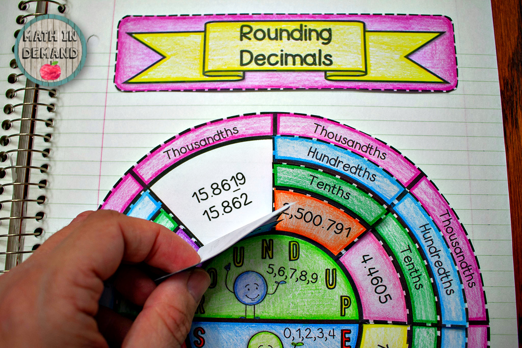Math in Demand: Rounding Decimals Wheel Foldable