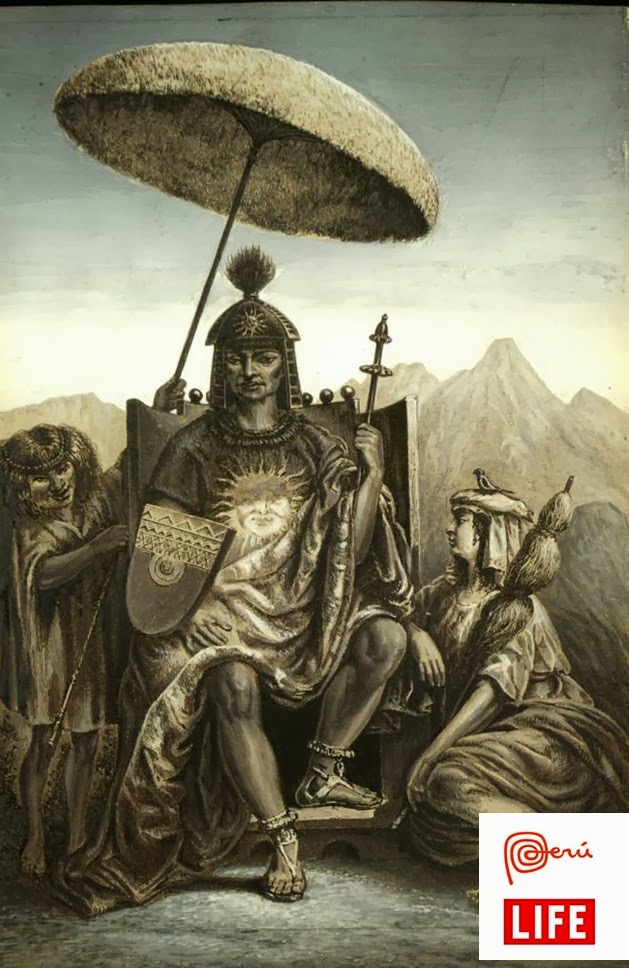 Grabado del Inca y la Coya