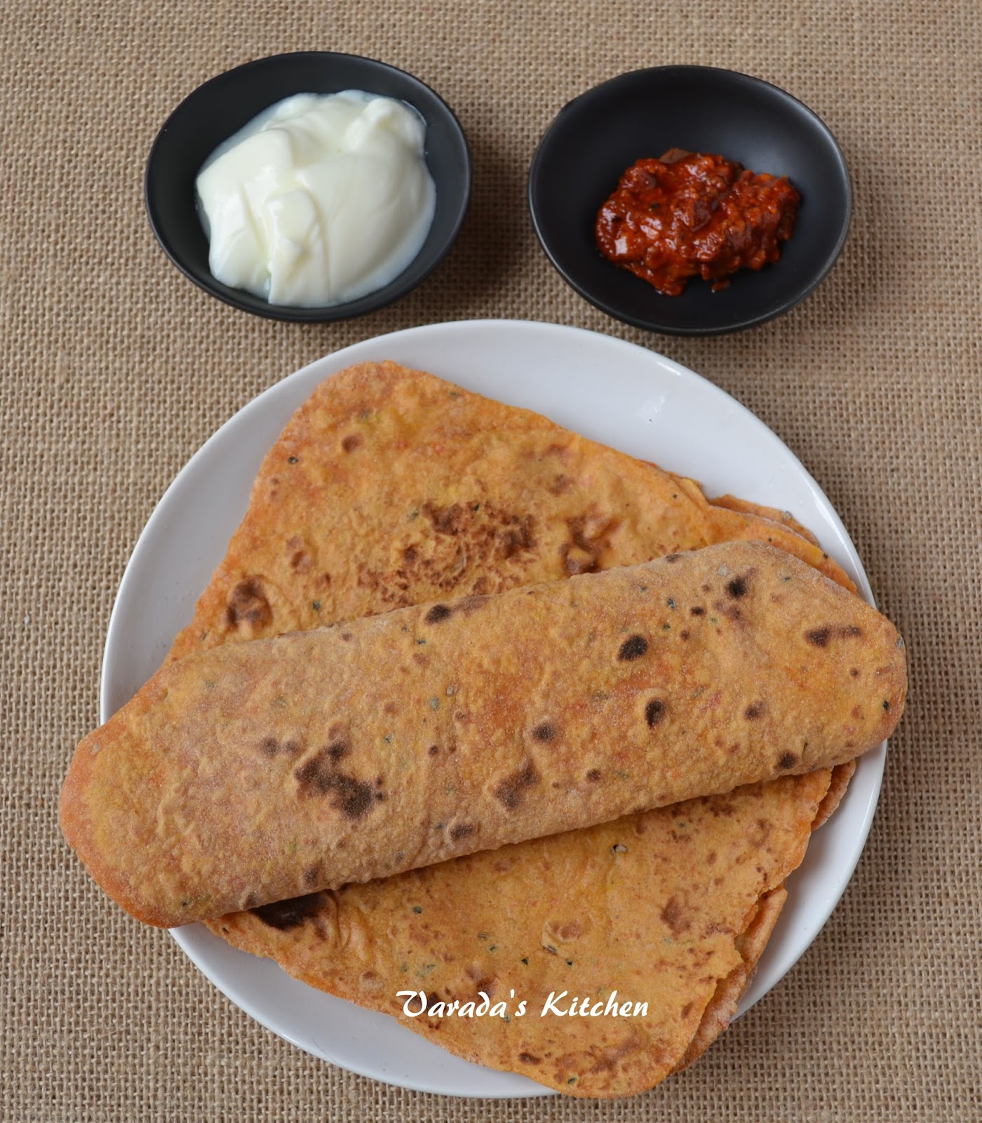 Roasted Red Pepper Paratha