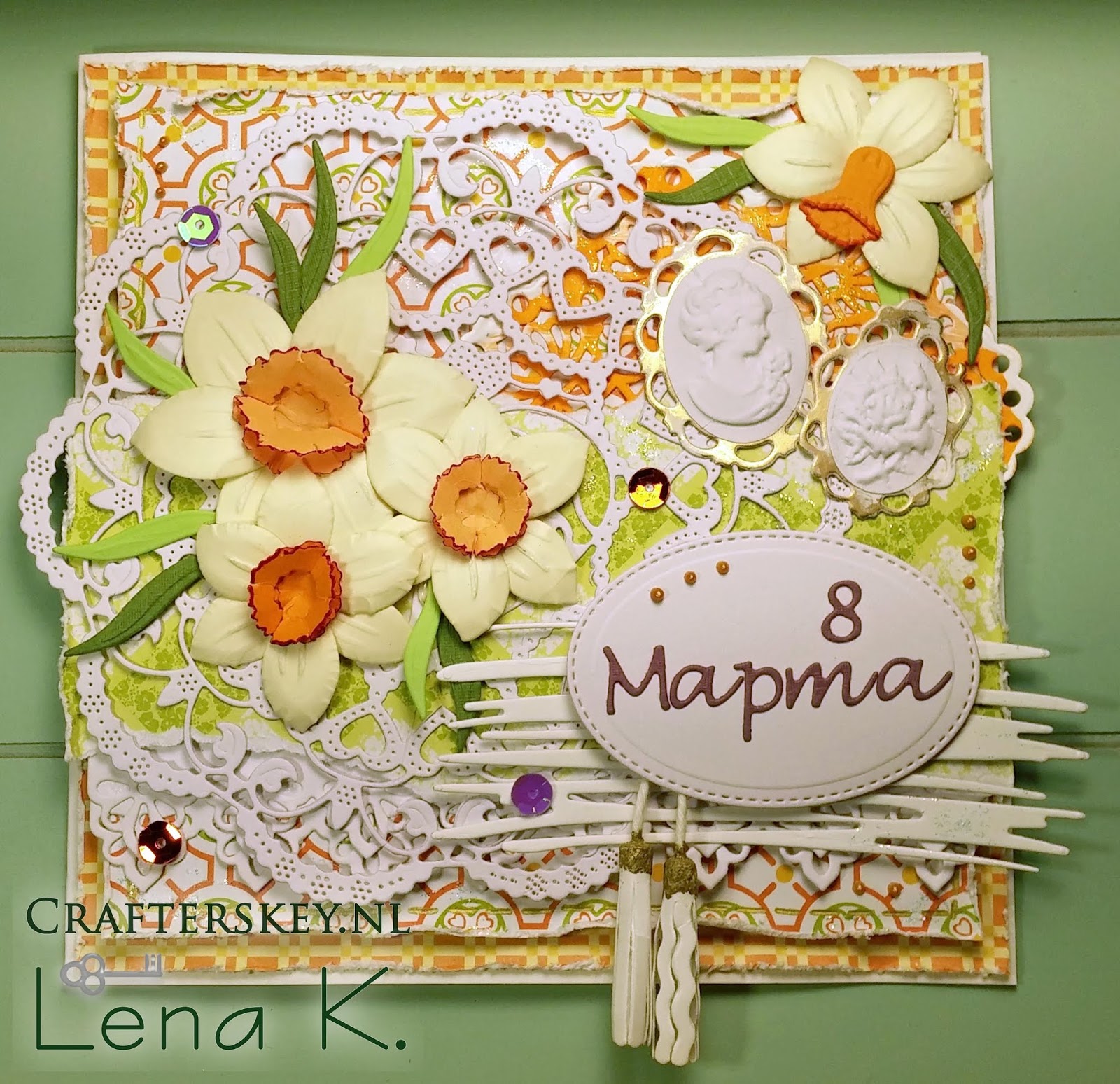 March 8th Card with "Cyrillic" Letters