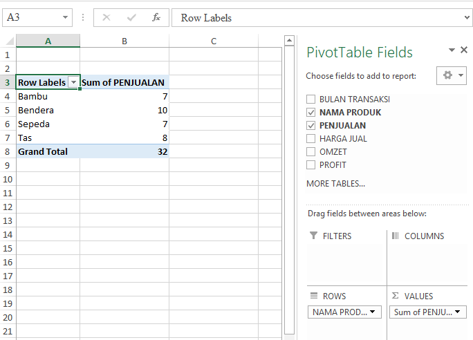 Rumus PIVOT Table Pada Excel - Alfi Blog