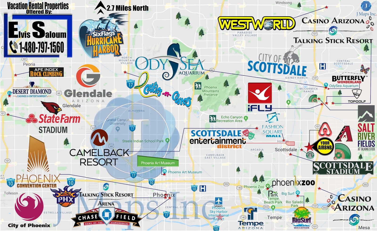 Scottsdale Arizona AirBNB Tourist Map