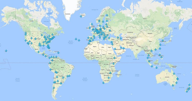 A Map Of Wireless Passwords From Airports And Lounges Around The World ...