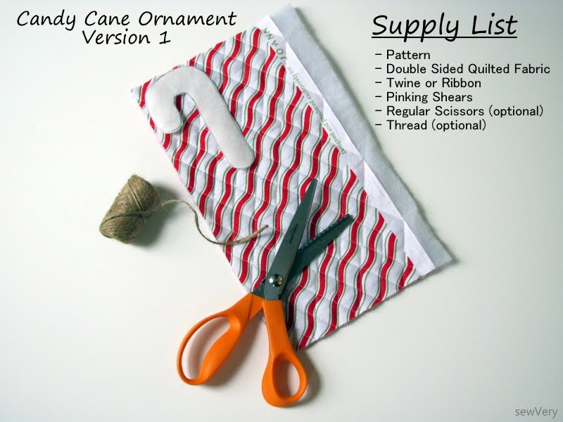 sewVery: A sewVery Simple Candy Cane Ornament Tutorial