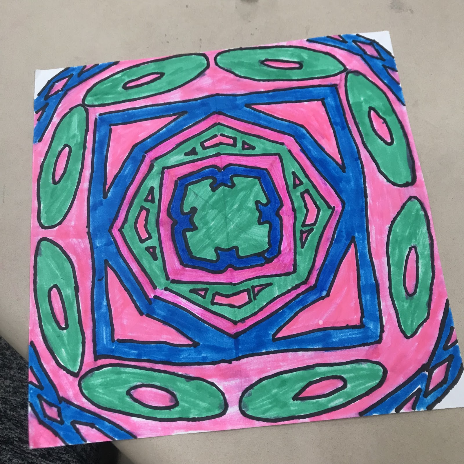 Elements of the Art Room: 5th grade radial symmetrical name art