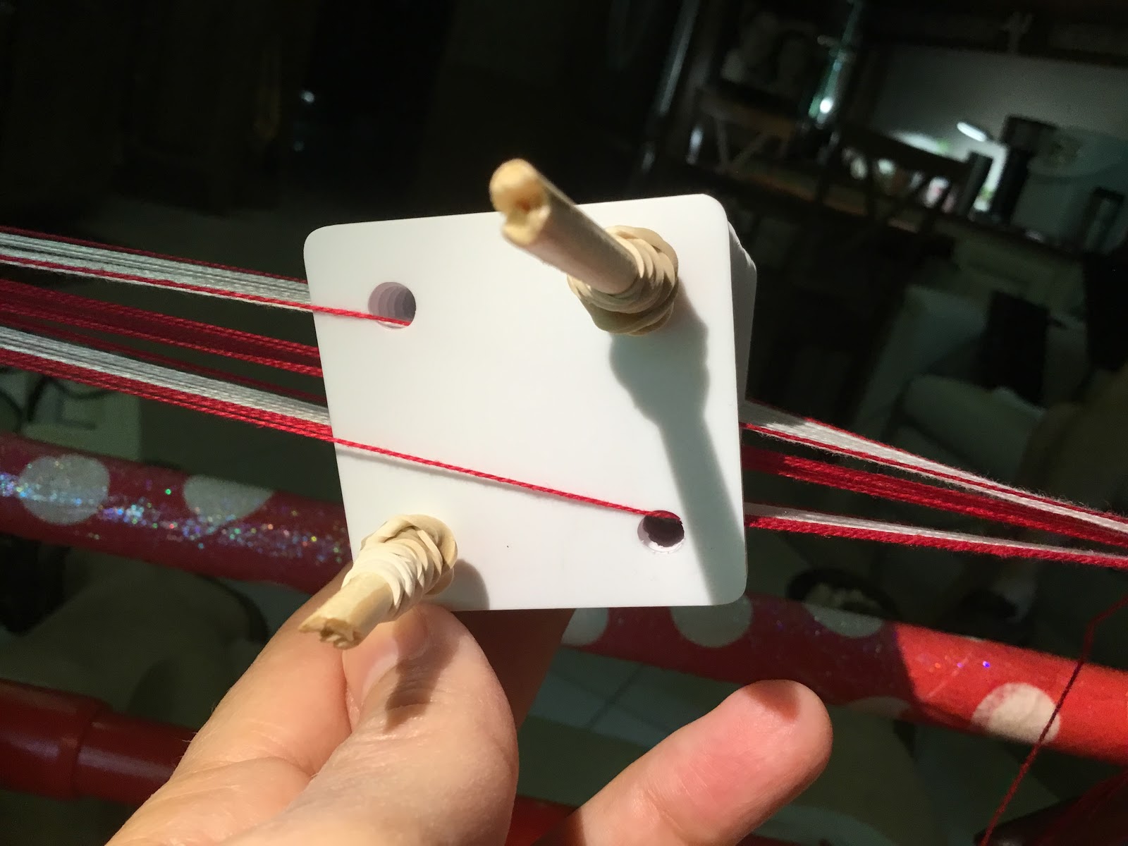 Weaving Down the Road: More Details on the Red PVC Loom