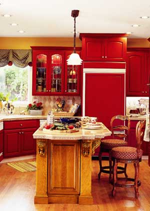 Faith and Pearl: Red Farmhouse Kitchen...