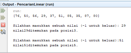 #JAVA : Program Algoritma Pencarian (Searching) Linear Dengan Data Random