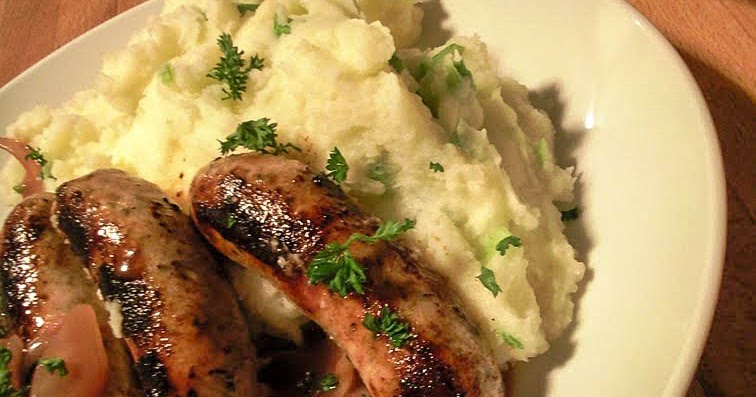 Sausages with Champ Mash | A Glug of Oil