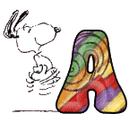 Abecedario Animado de Snoopy Saltando con Letras de Colores. Colored ...