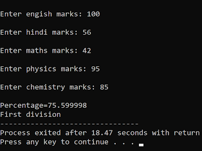 The marks obtained by a student in 5 different subjects are input ...