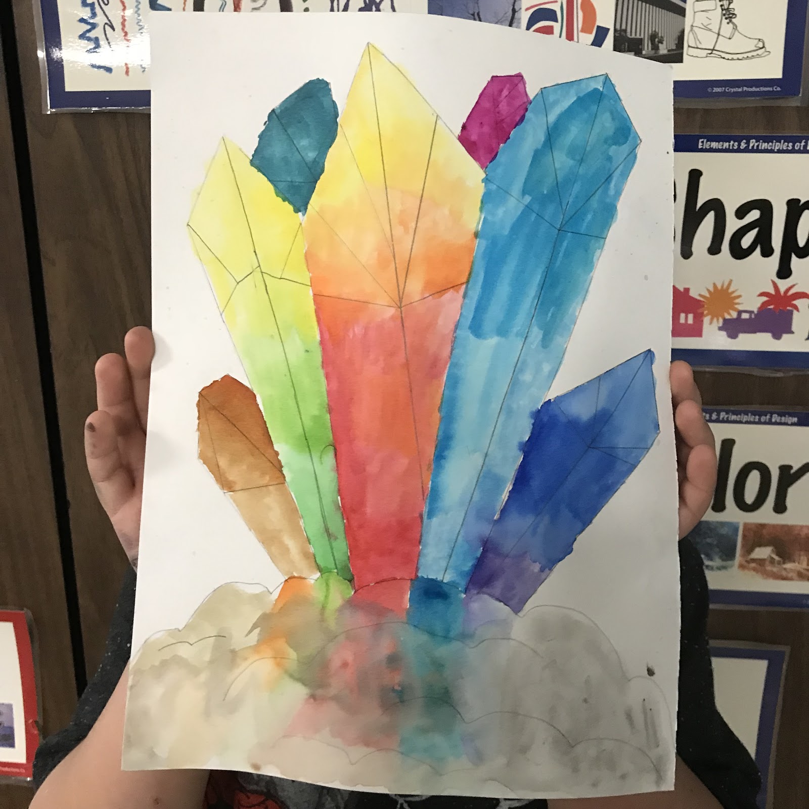 Elements of the Art Room: Art Rocks! 4th grade Gems & Crystals