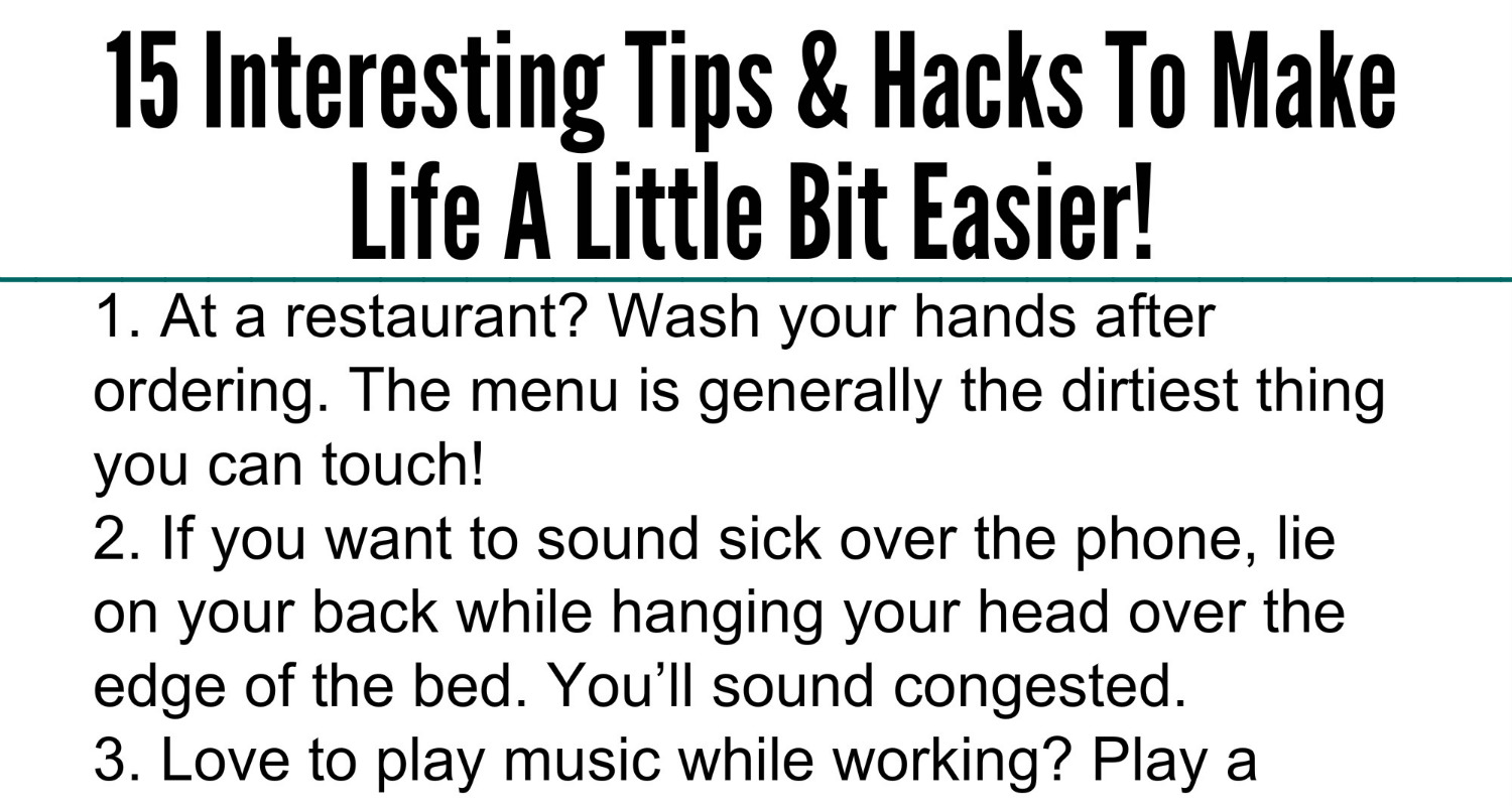 Awesomequotes4u.com: 15 Interesting Tips & Hacks To Make Life A Little ...