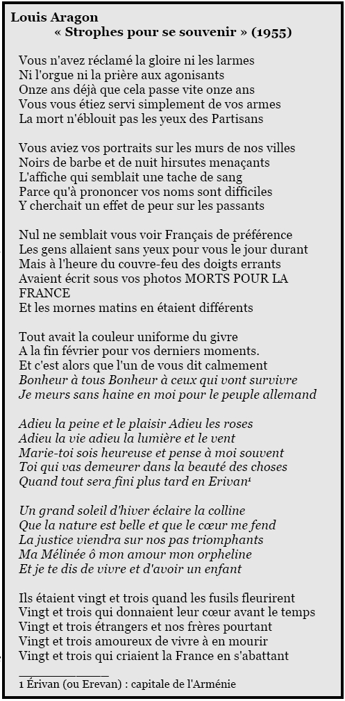 Fenêtre sur cours: HDA - L'Affiche rouge