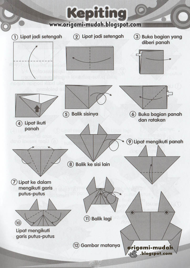Cara Membuat Origami Bentuk Kepiting