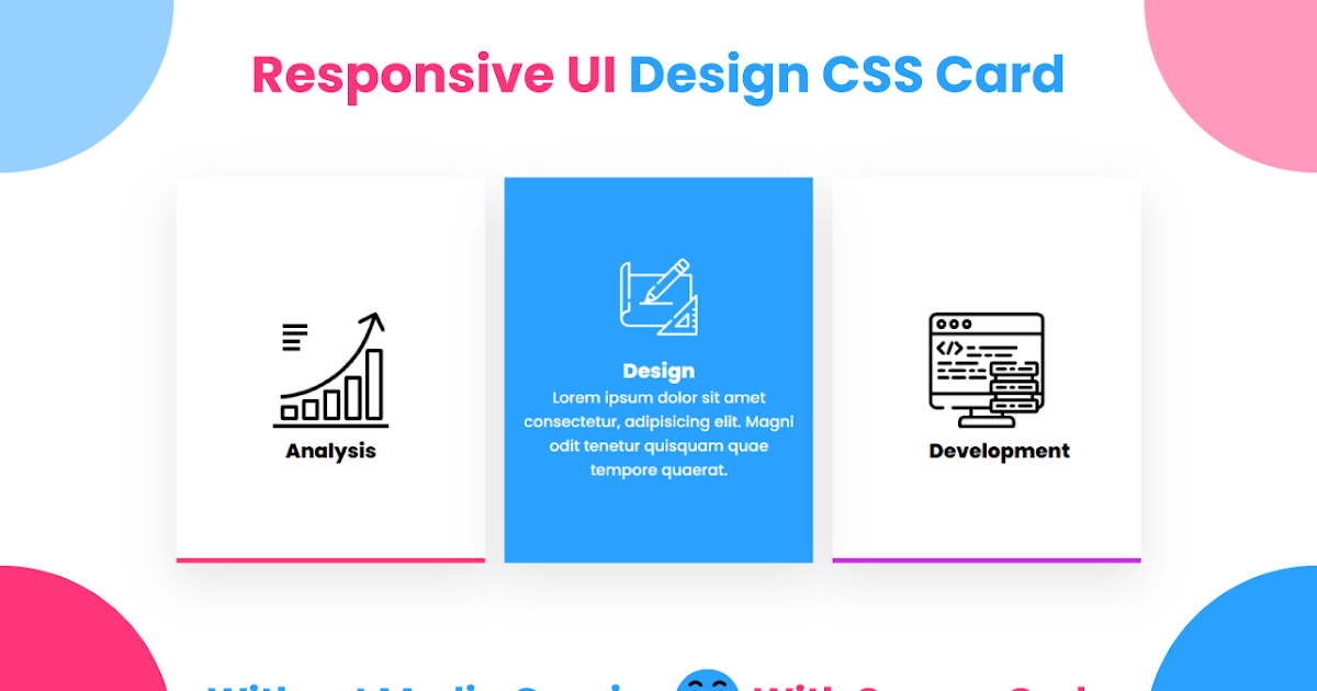 Responsive UI Design CSS Card Hover Effect | Without Media Queries