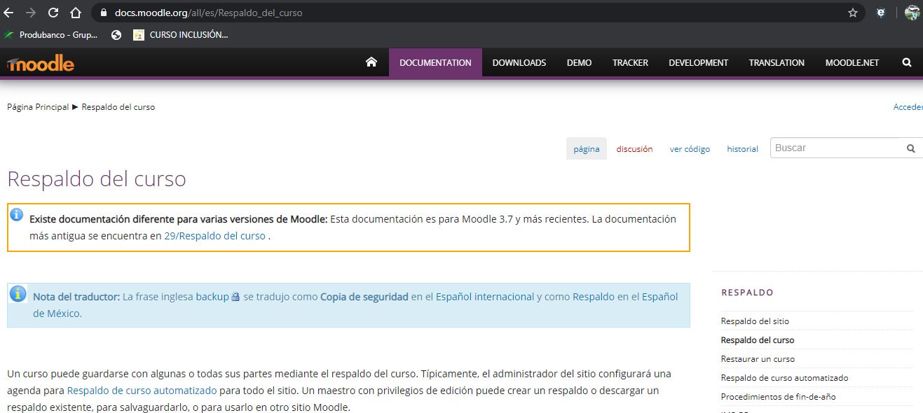 UCE Facultad de Ingeniería y Ciencias Aplicadas: Respaldo curso Moodle ...