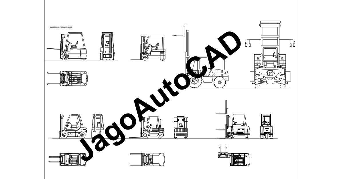 Forklifts DWG Drawing Download free