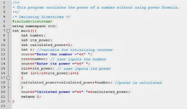 Programming Chunks C Program That Calculates Power Of Any Number Without Using Power Formula