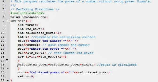 Programming Chunks: C++ Program That Calculates Power of Any Number ...