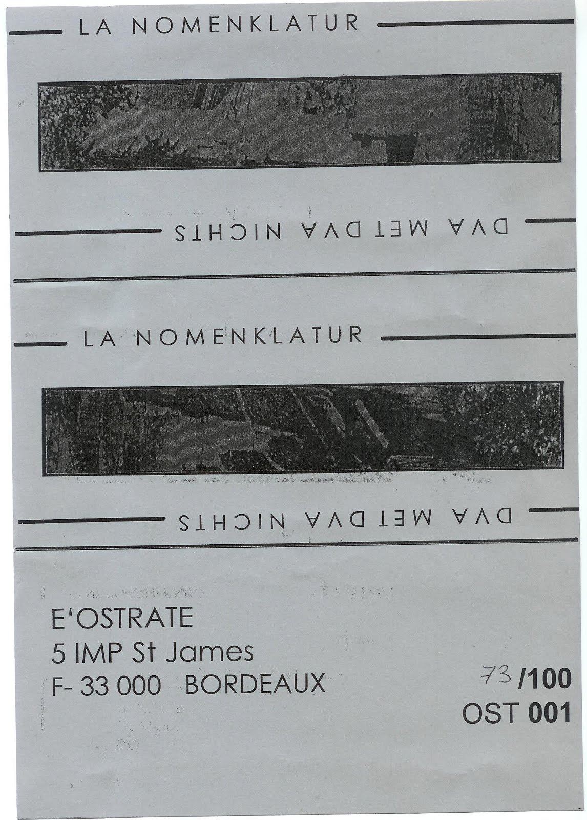 WET DREAMS: LA NOMENKLATUR / DVA MET DVA NICHTS ‎– L'APPARITION ...