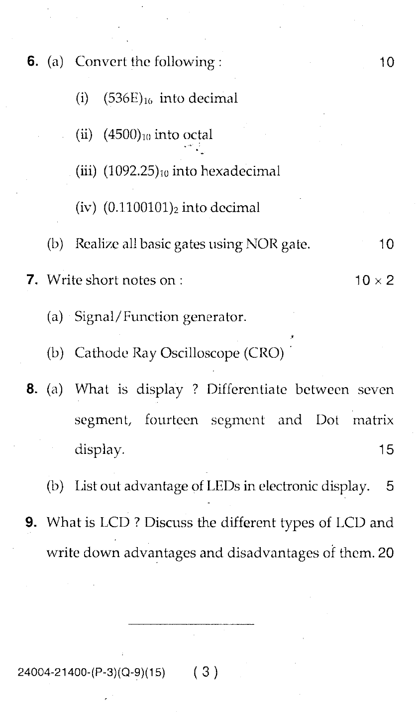 MDU B.Tech 1st Semester Basics of Electronics Dec 2015 Question Paper ...