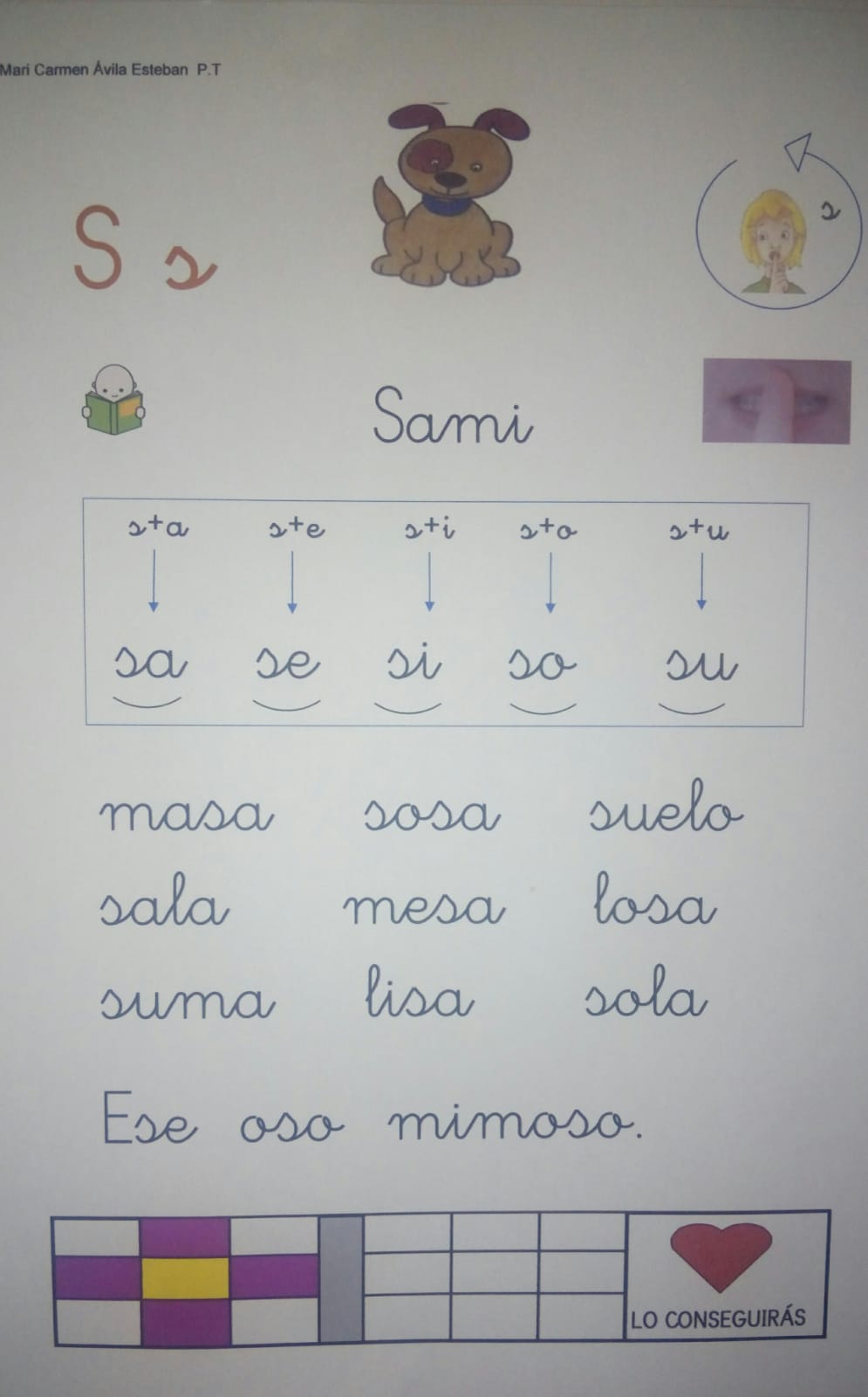 PAPEPI: LECTOESCRITURA: LETRA S
