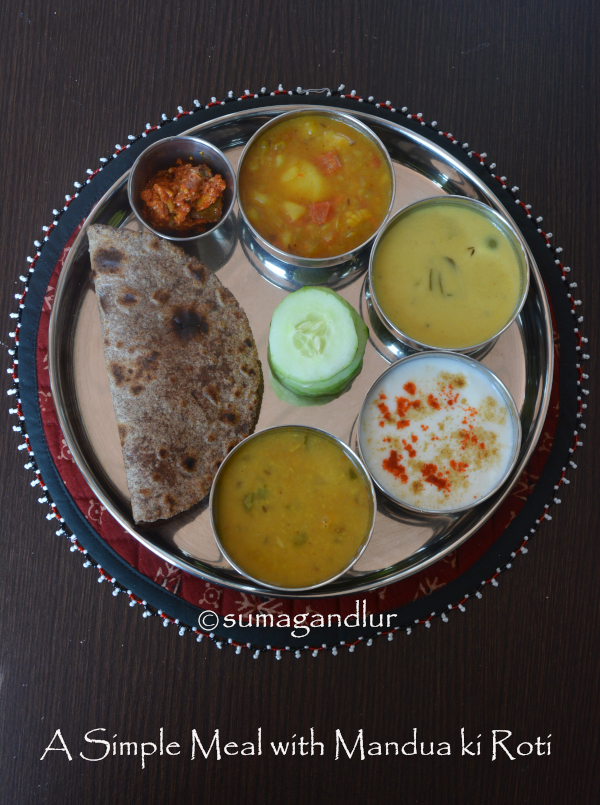 Veggie Platter: Mandua ki Roti / Ragi Roti / Finger Millet Flatbreads