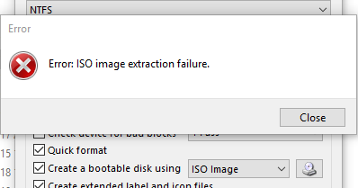 Atasi ISO image extraction failure pada Rufus - GunnersInfo