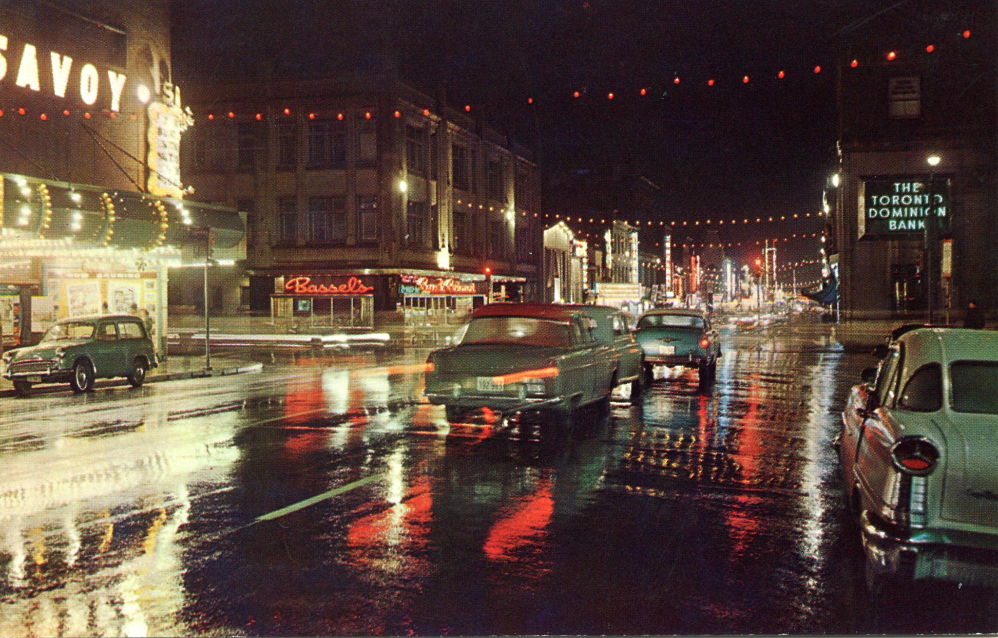 40 Stunning Real Photo Postcards Captured Street Scenes at Night in the ...