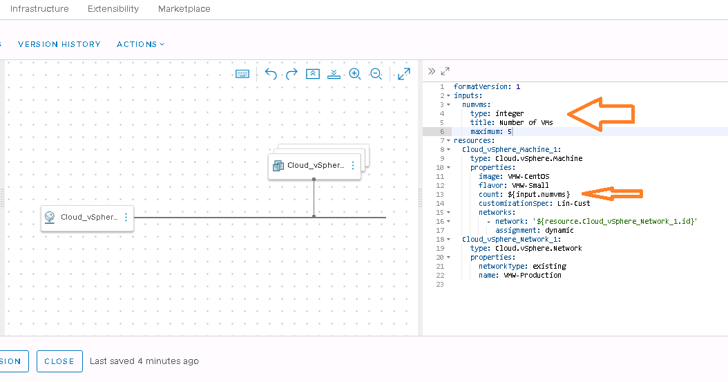 Virtualization The Future: Design VMware vRA 8 Blueprint for requesting the "N" number of VM's