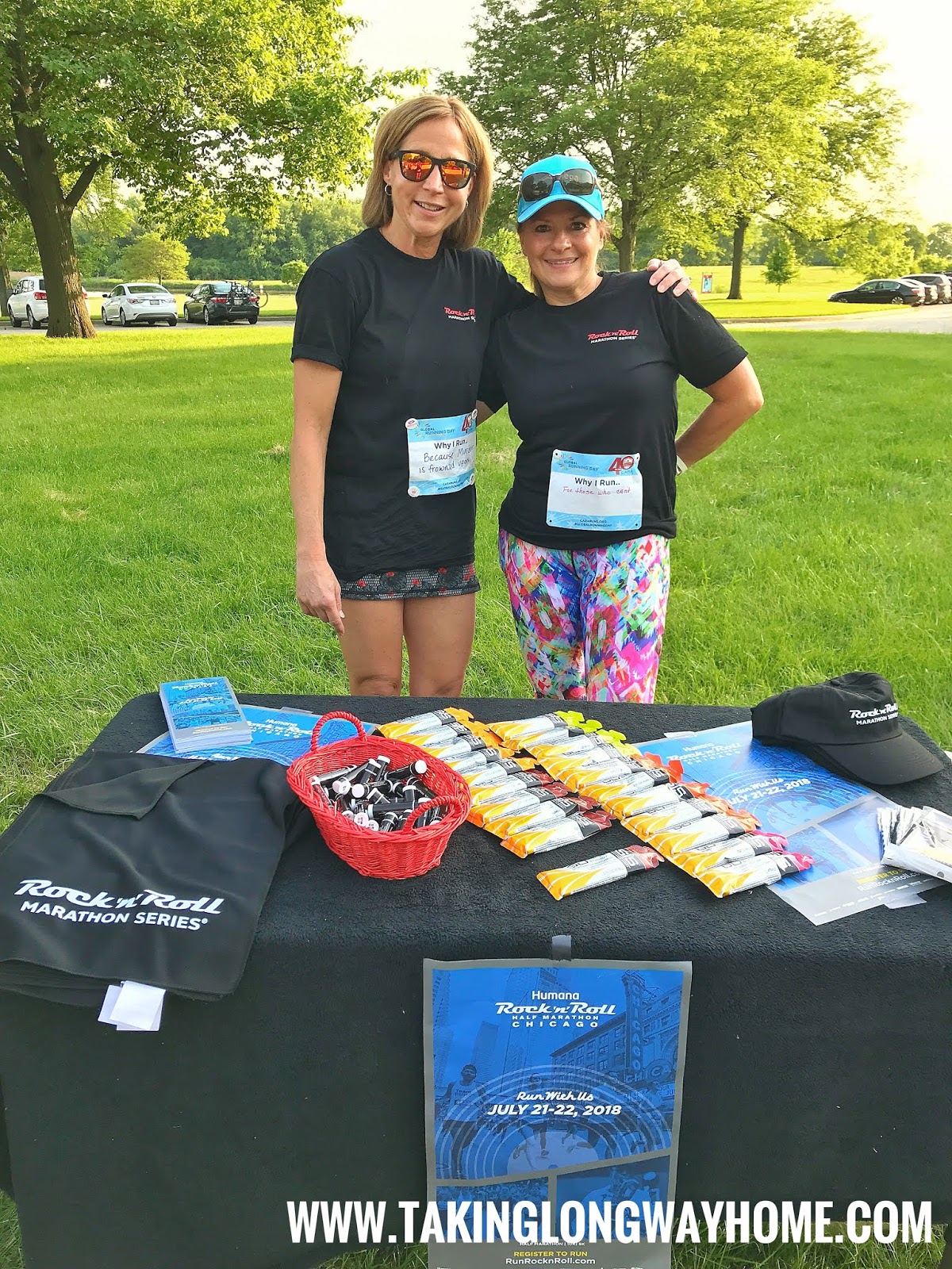 We arrived about 30 minutes before the event to set up our swag table.