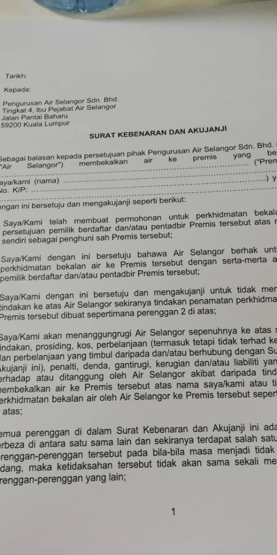 shidasyakirin: Proses Tukar Nama Meter Pengurusan Air Selangor